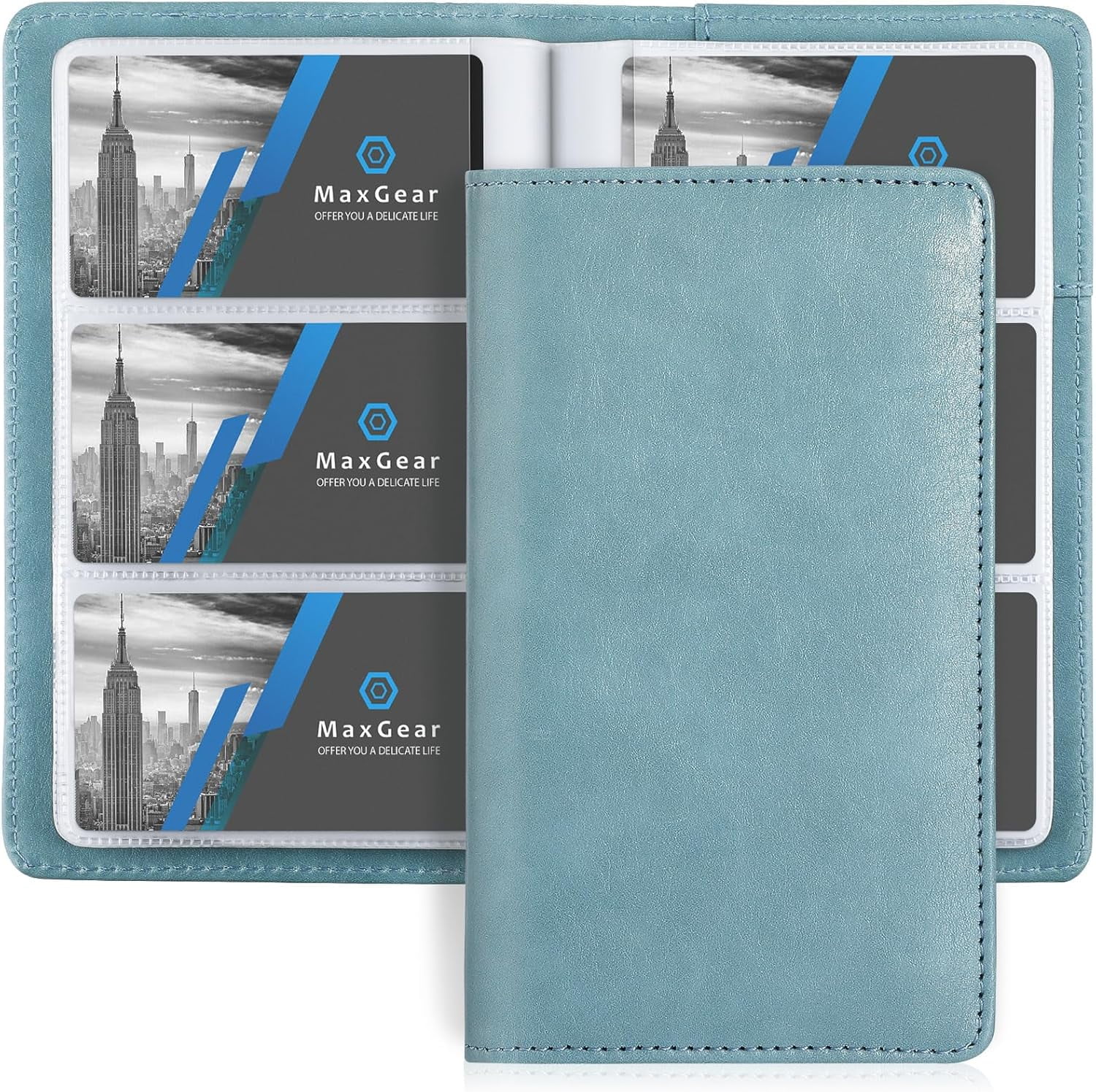 Ziloes Business Card Organizer, Portable Business Card Holder Book for ...