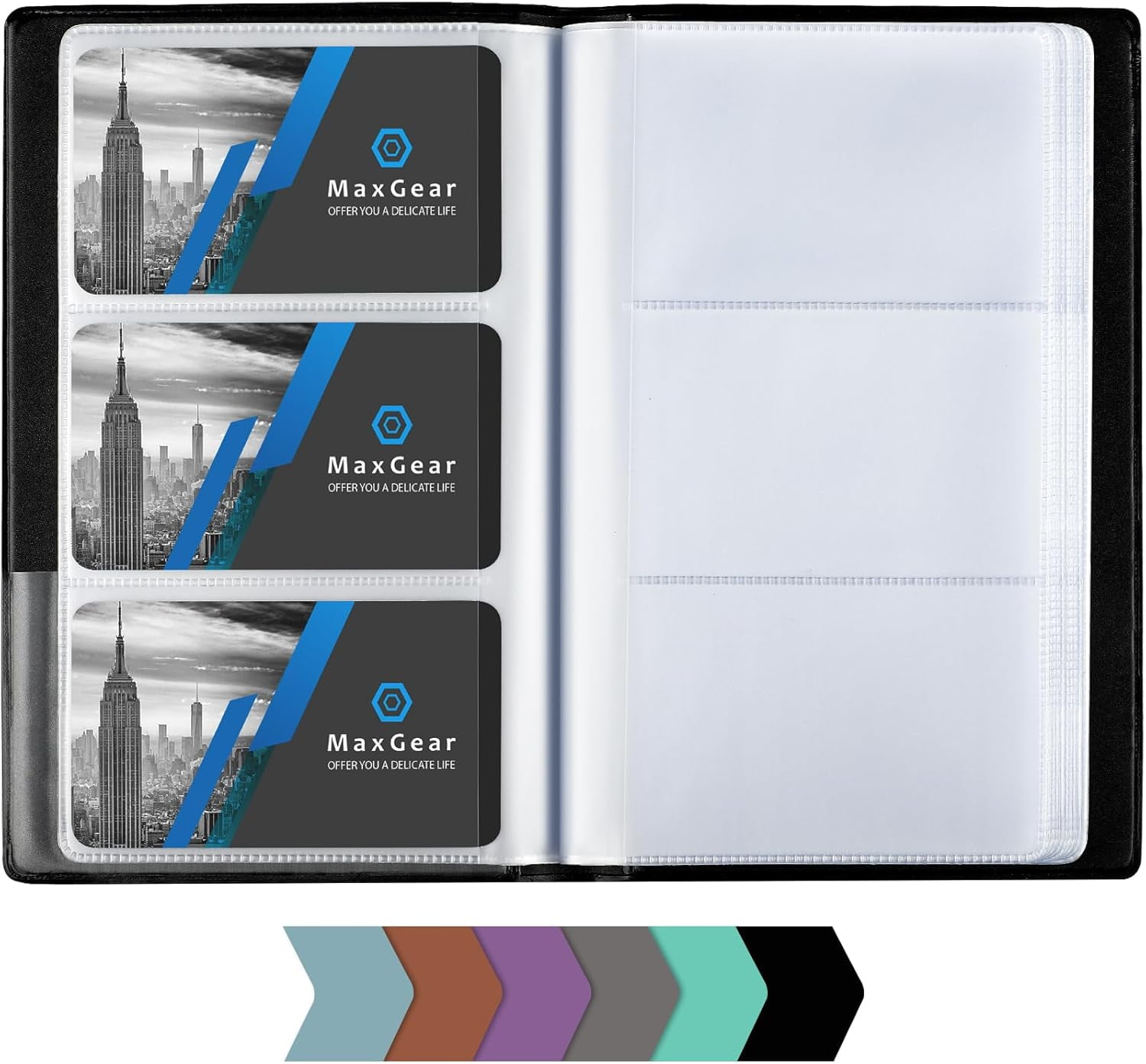 Ziloes Business Card Organizer, Portable Business Card Holder Book for ...