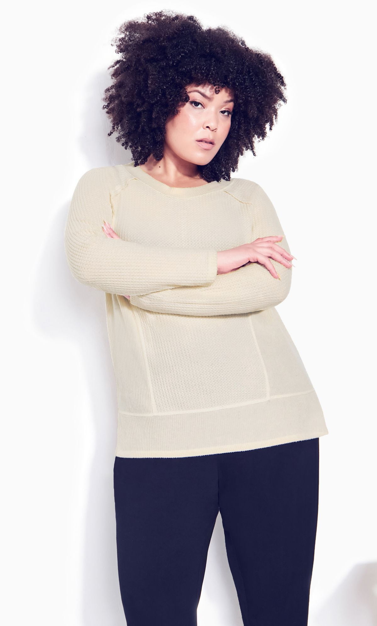 Zim & Zoe Women's Plus Size Mixed Texture Top - Walmart.com