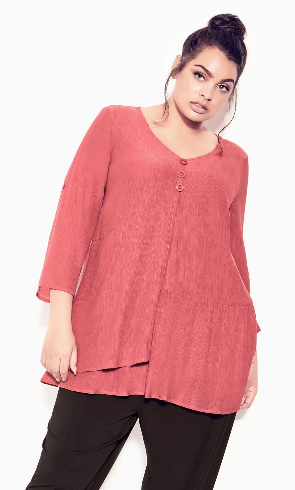 Zim & Zoe Womens Plus Size Izzy Layer Plain Tunic Top - Walmart.com