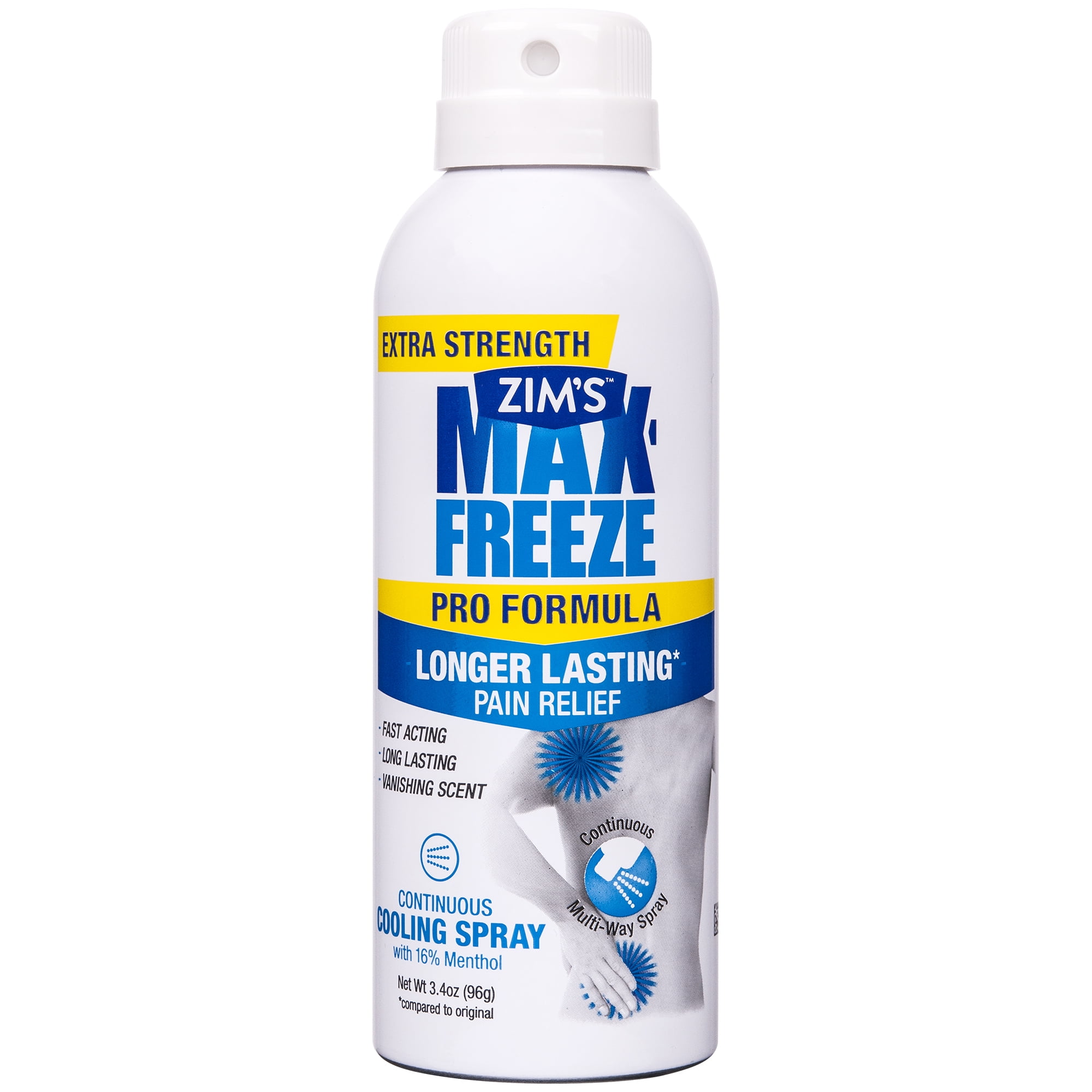 Zim's Max-Freeze PRO Extra Strength Pain-Relief Spray, 3 oz, Menthol ...