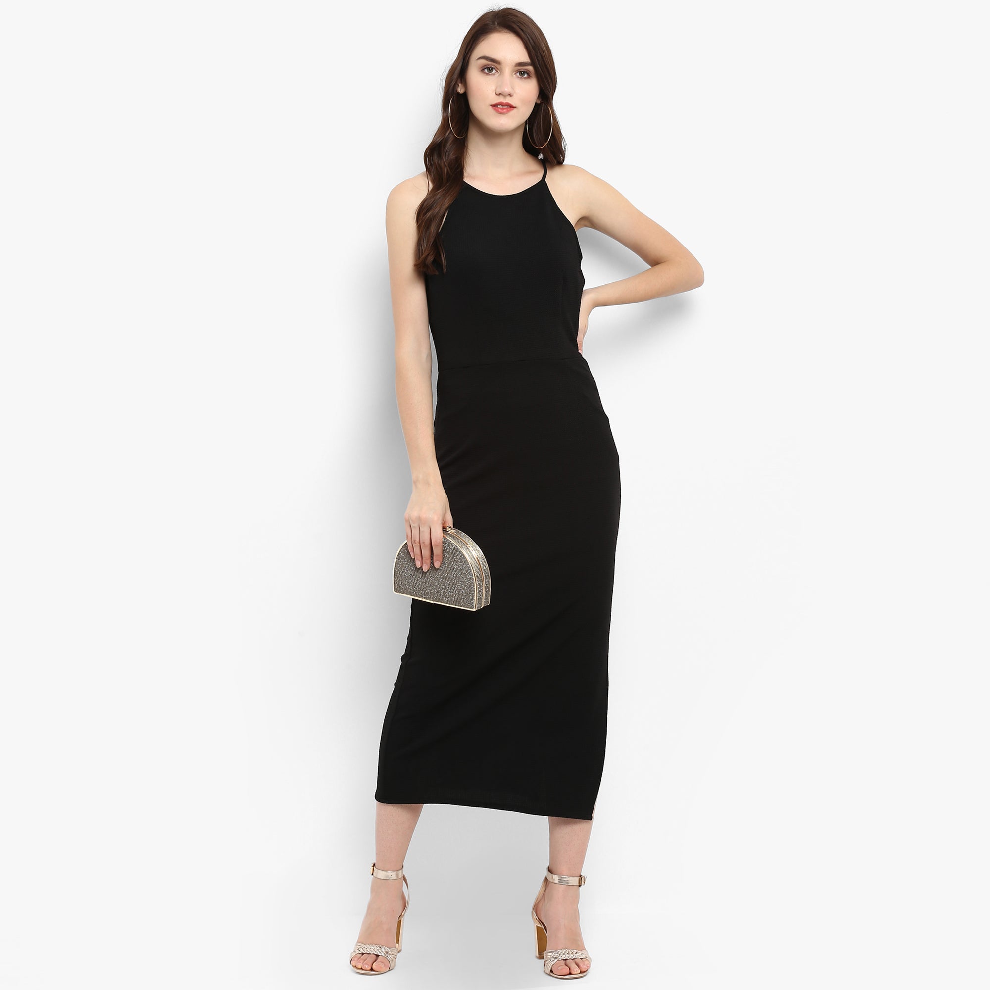 Zima Leto Women's Solid Incut Fitted Midi Dress - Walmart.com
