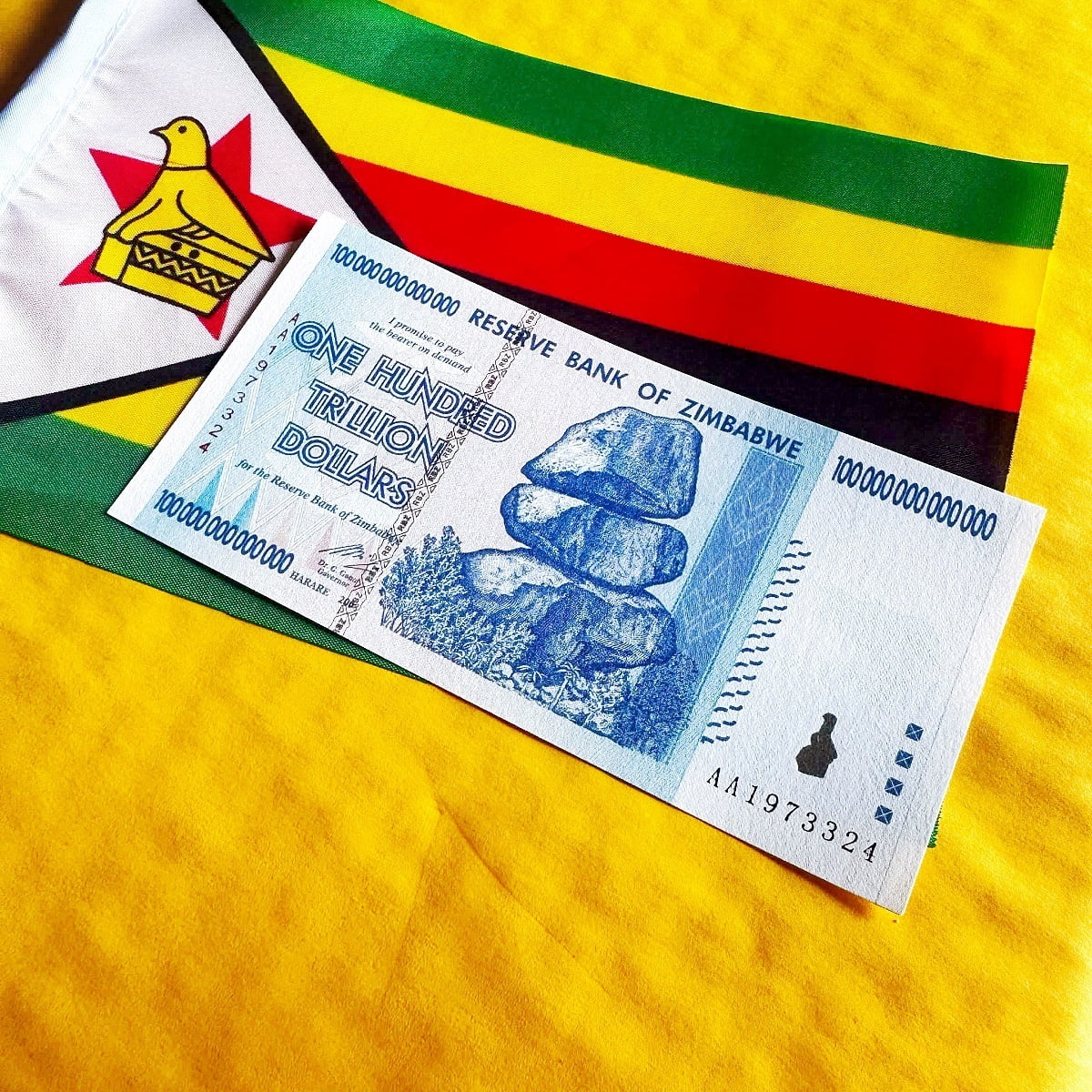 Zimbabwe 100 Trillion Dollars Bank Note Collectibles Ticket ...