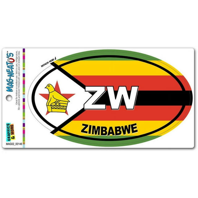 Zimbabwe Country Flag ZW Euro Oval Flag Automotive Car Refrigerator ...