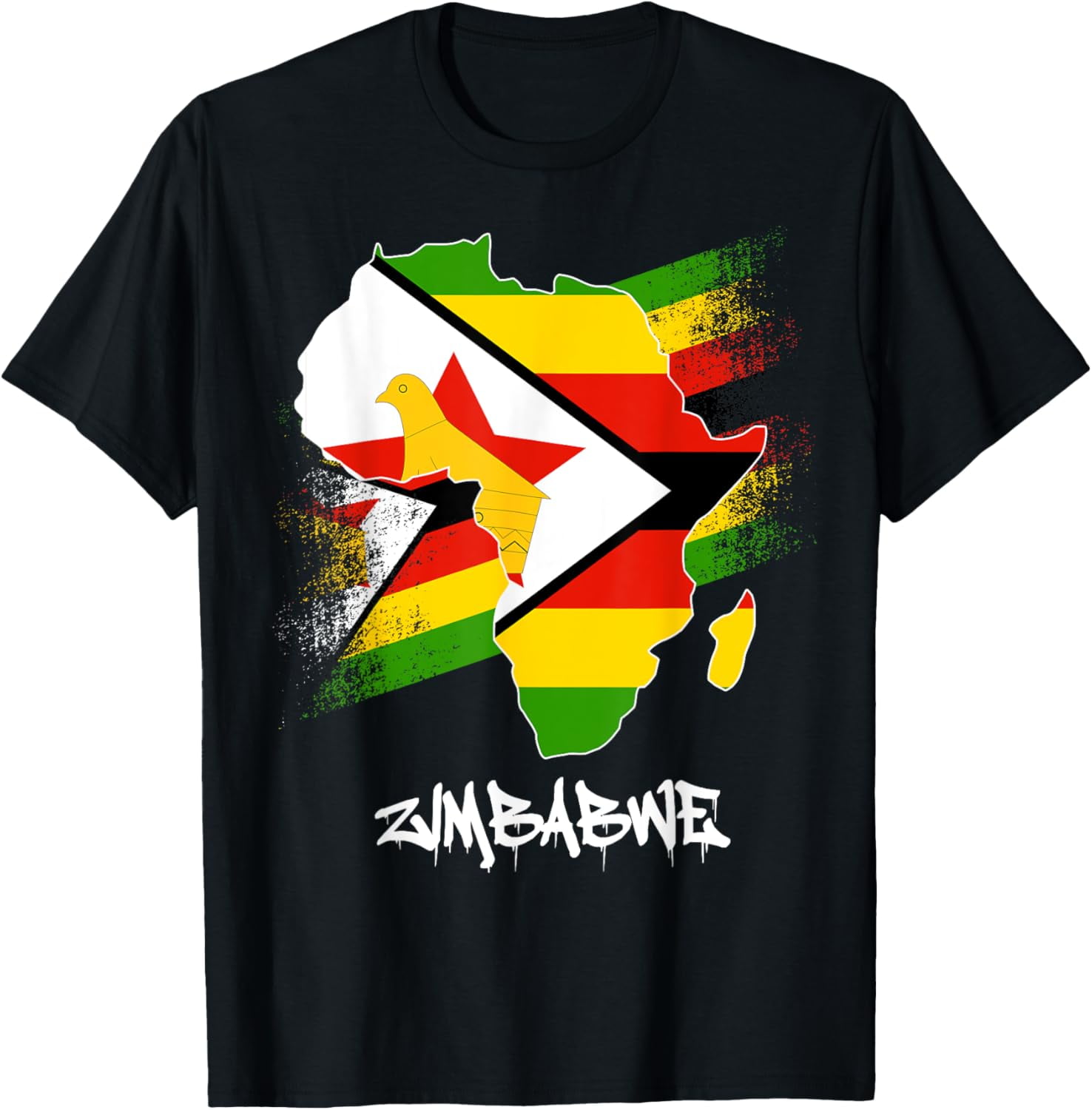 Zimbabwe Flag With Africa Map Love Zimbabwe Zimbabwean Pride T-Shirt ...