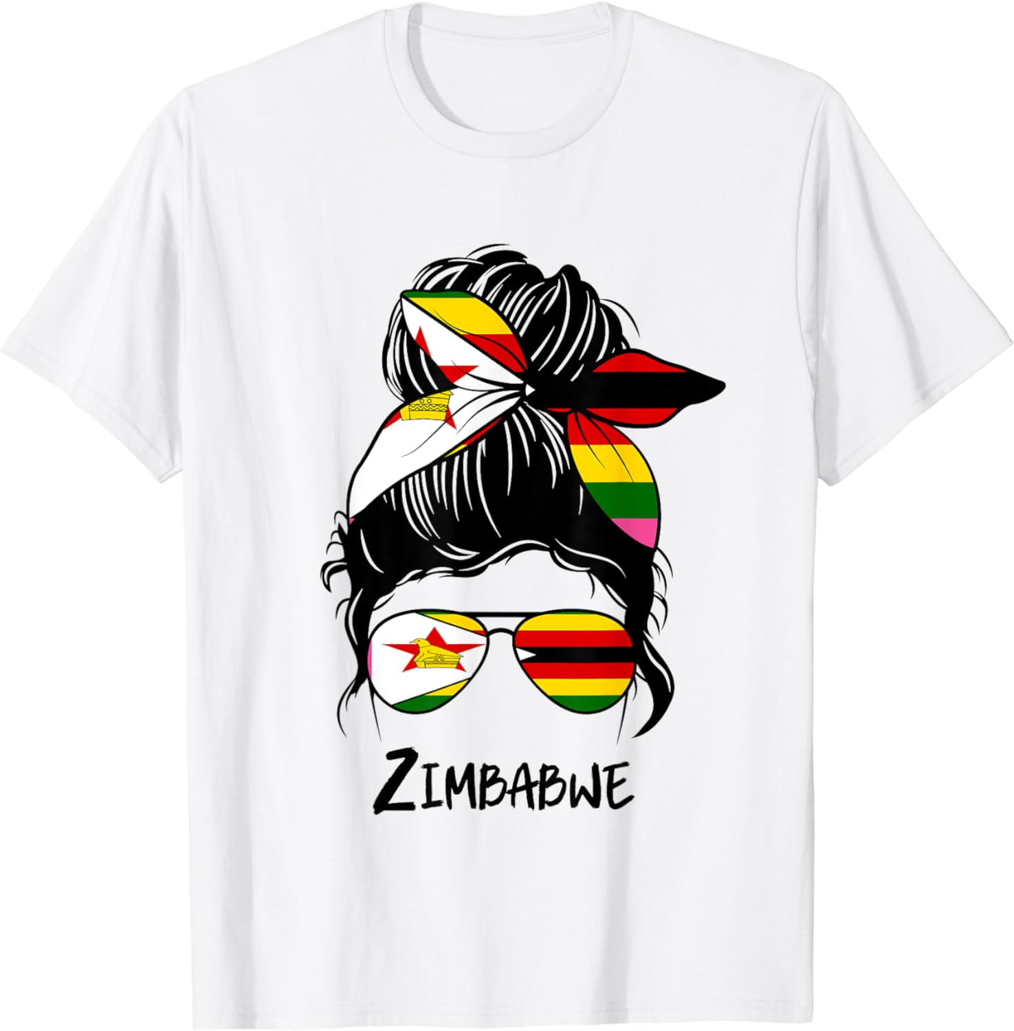 Zimbabwe Girl Zimbabwean girl Zimbo woman flag T-Shirt - Walmart.com