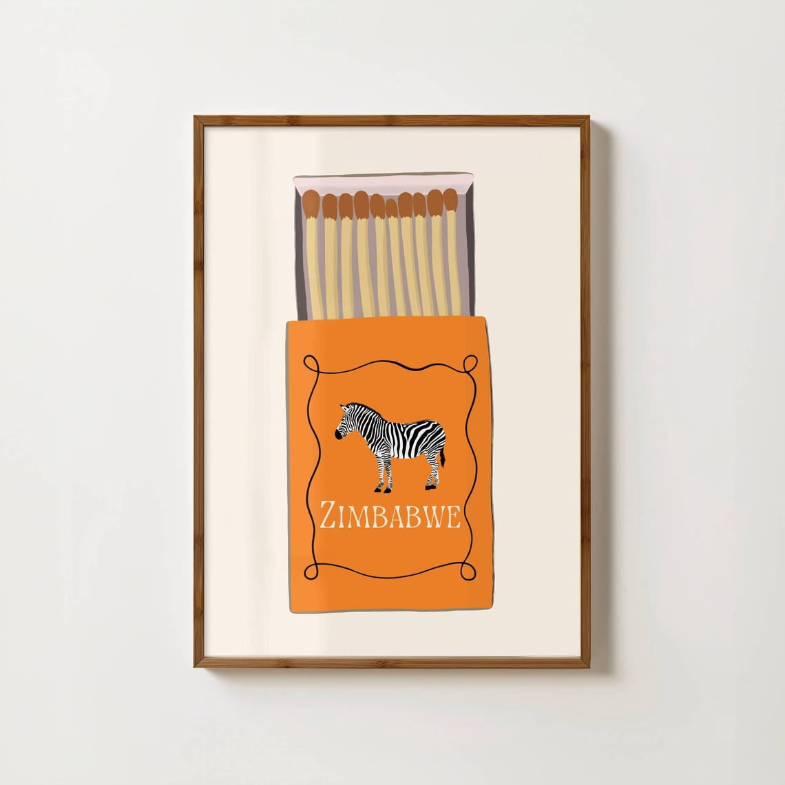 Zimbabwe Matchbox Print African Travel S Zimbabwe Print Zebra African ...