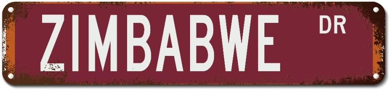 Zimbabwe Metal Sign Zimbabwe Decor Metal Wall Art National Flags Street ...