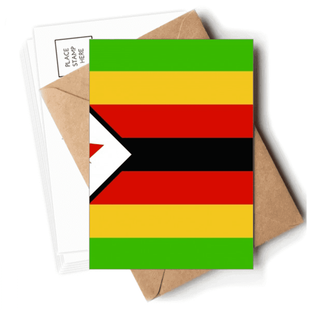 Zimbabwe National Flag Africa Country Postcards Envelopes Blank Note ...