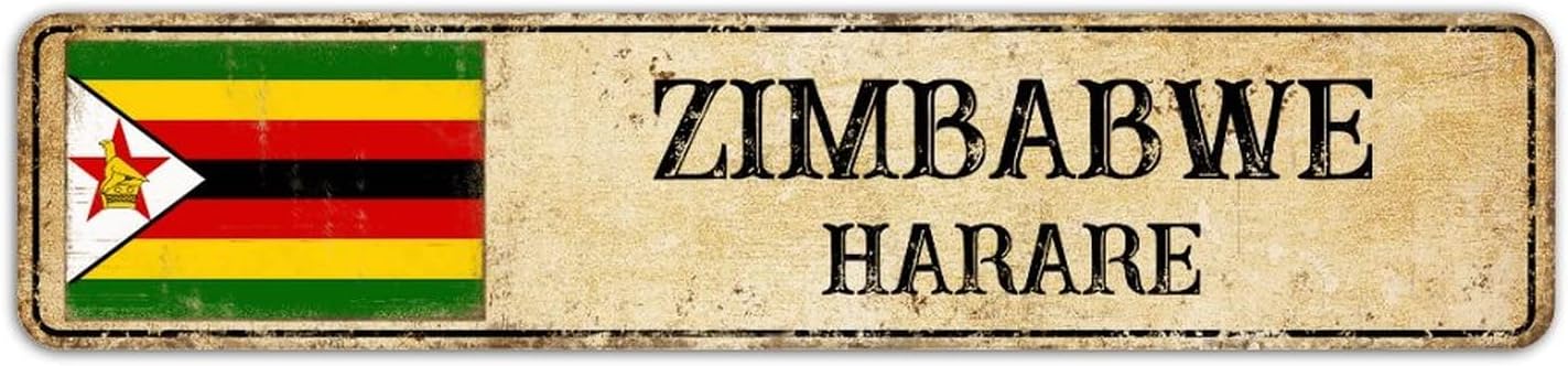 Zimbabwe Street Sign Harare City Sign, Zimbabwe Flag Sign, Vintage ...