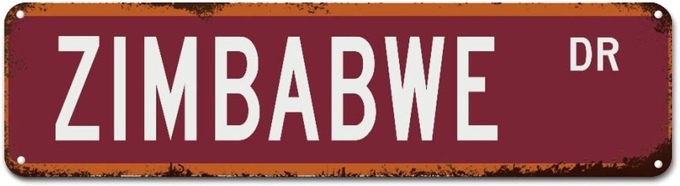 Zimbabwe Street Sign Zimbabwe Lover Metal Sign Country Flags Aluminum ...