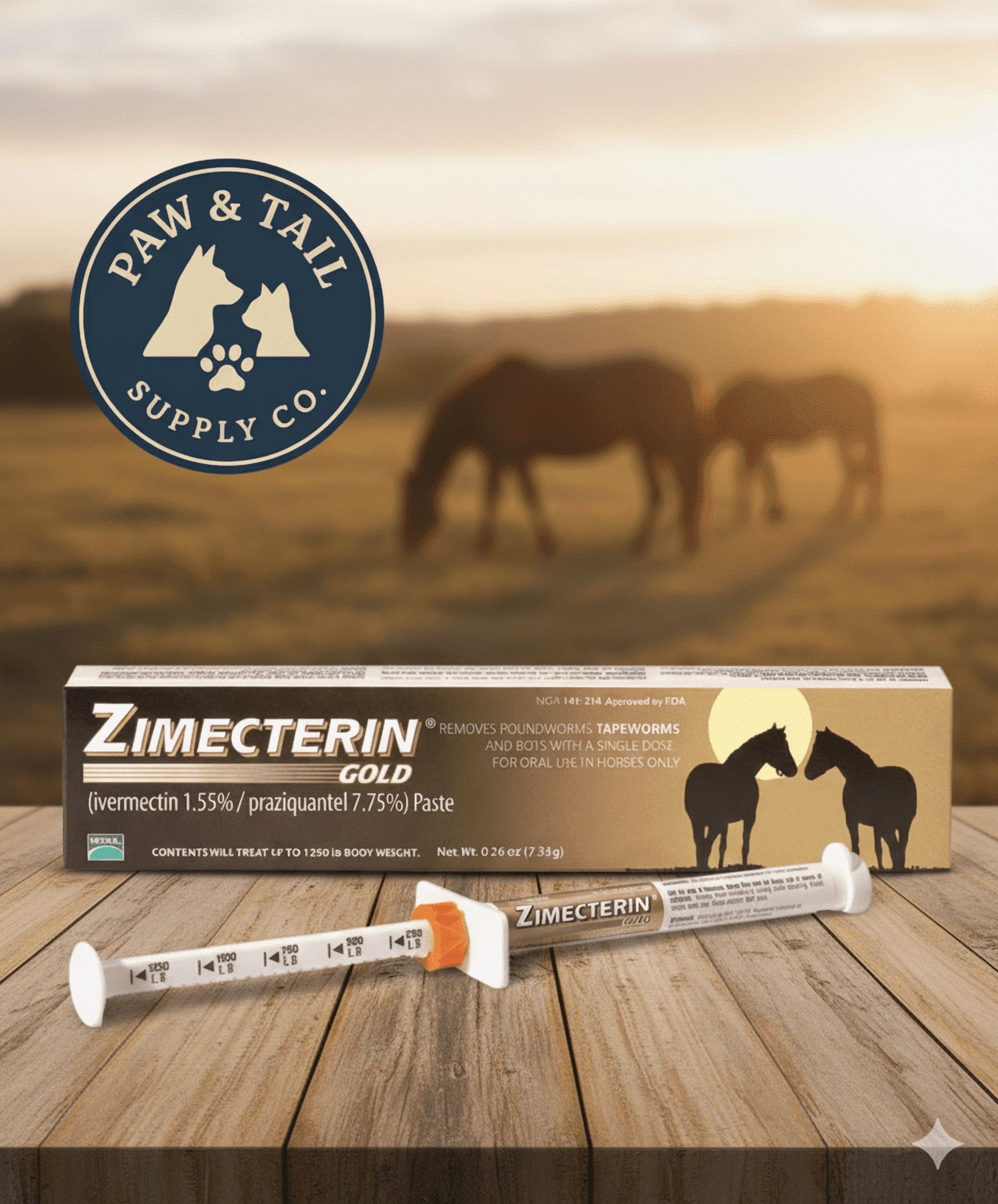 Merial Zimecterin Gold Dewormer Paste Horses 7.35g Treats Tapeworms ...
