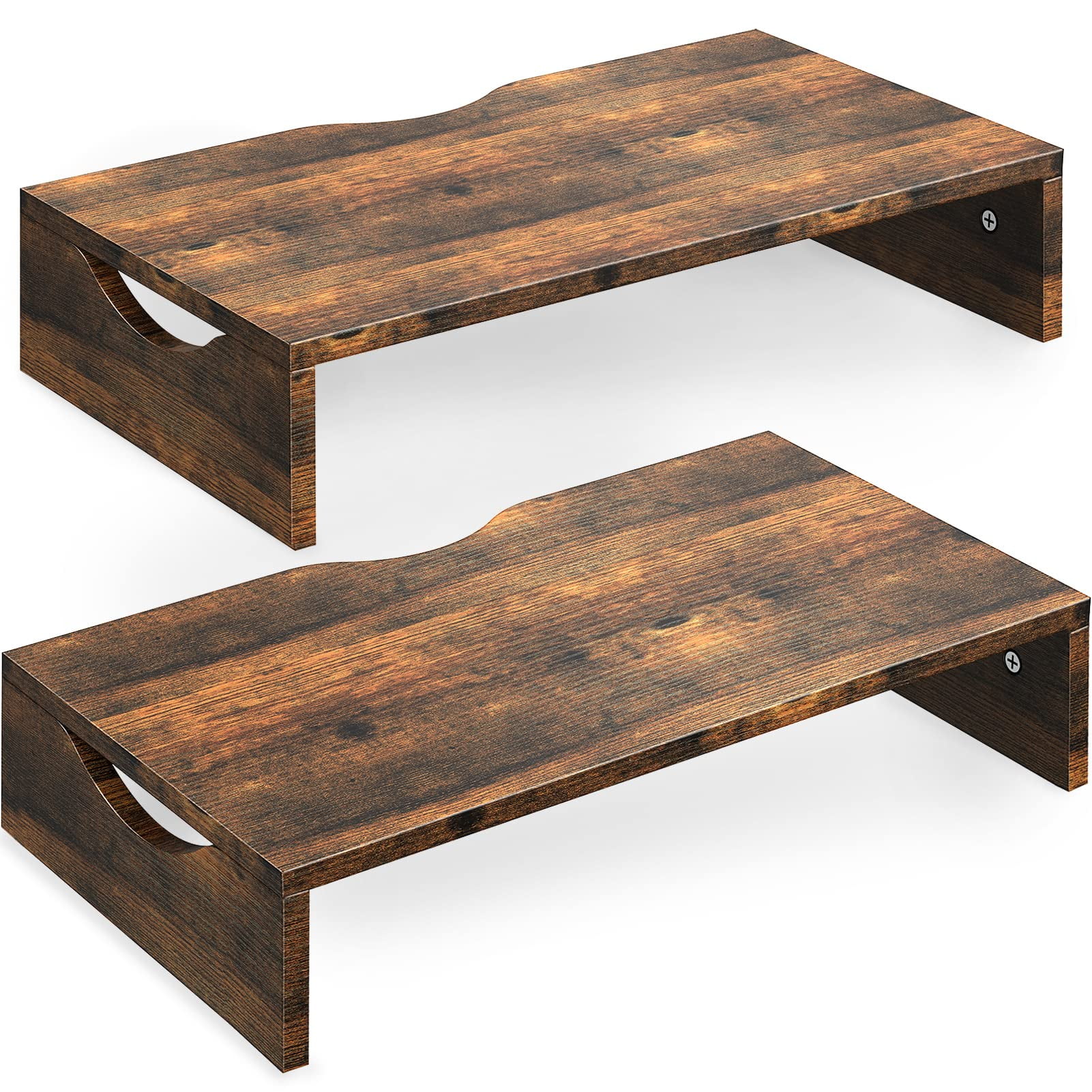 Zimilar 2 Pack Monitor Stand Riser, Wood Monitor Riser for 2 Monitors ...