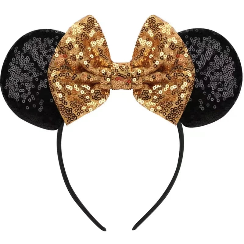 Ziming 9.5 cm Big Size Black Mouse Ears Headband For Girls 5"Bow Party Hairband Festival DIY ...