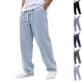 Zimjoy Baggy Jeans for Men Wide Leg Drawstring Elastic Waist Denim ...