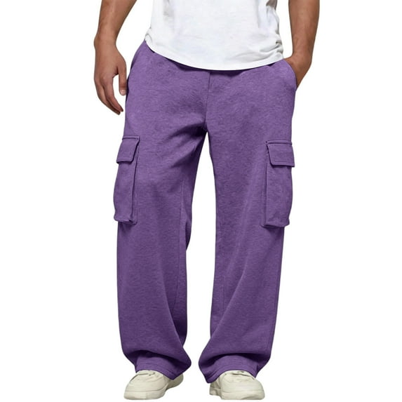Zimjoy Baggy Sweatpants for Men Open Bottom Loose Fit Sweatpants ...