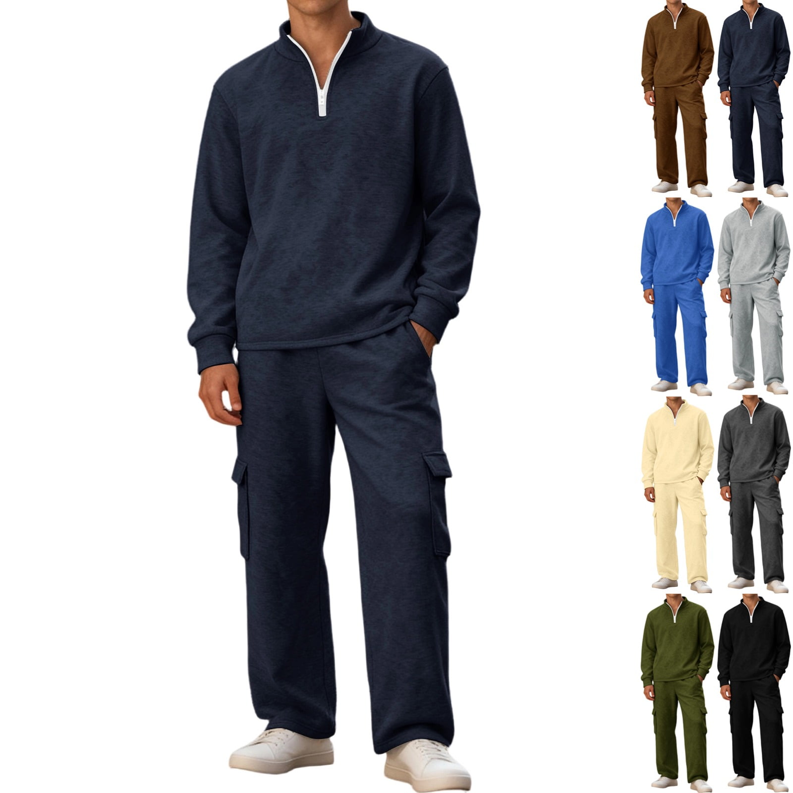 Zimjoy Blue Track Suits Mens Gym Sweatsuits for Men Spring Fall Full ...