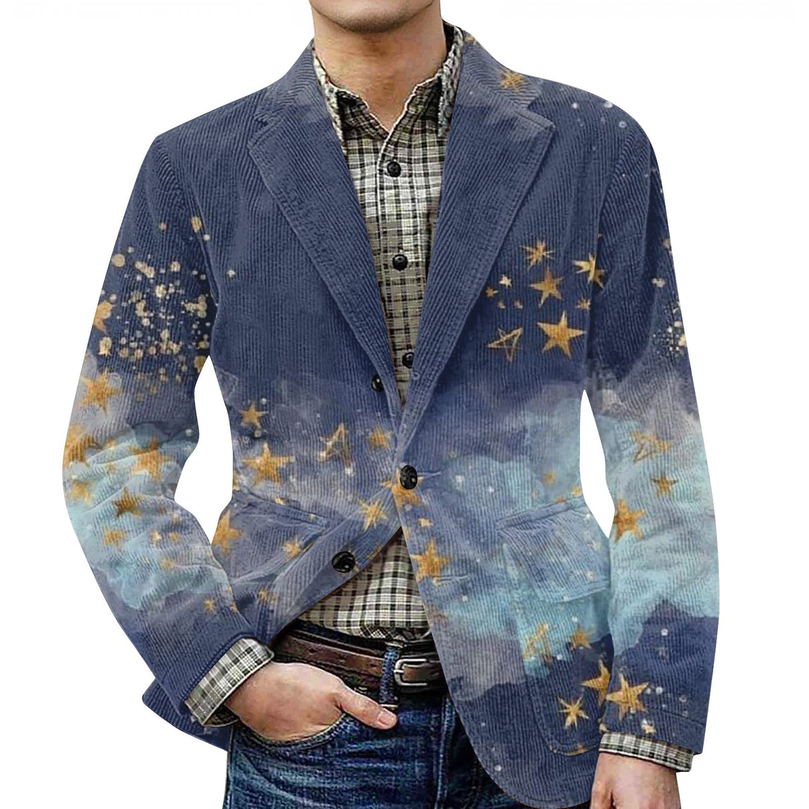 Zimjoy Christmas Suit for Men Slim Fit Vintage Corduroy Suit Jackets ...
