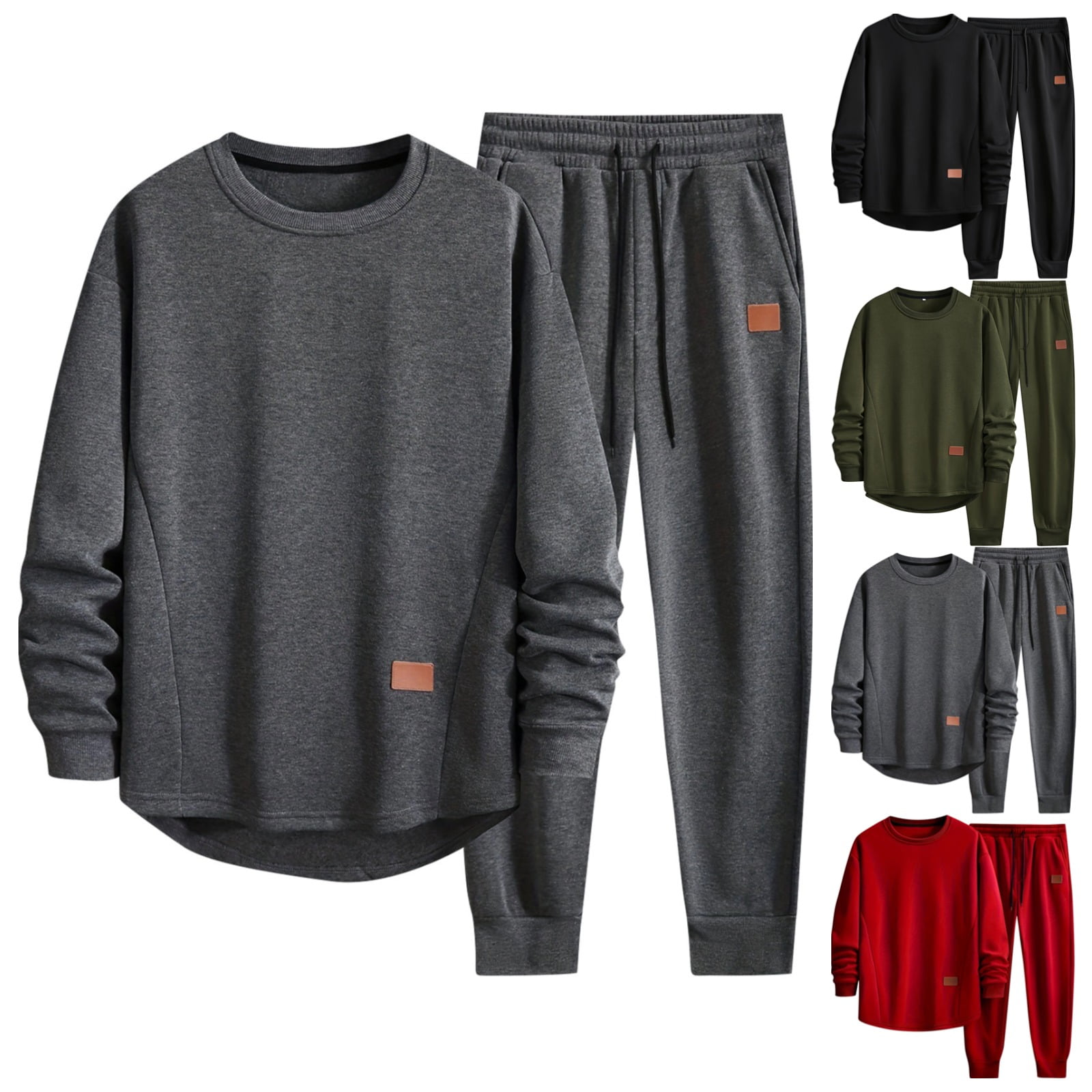 Zimjoy Gray Sweat Suits Men Workout Track Suits Mens Casual Loose ...
