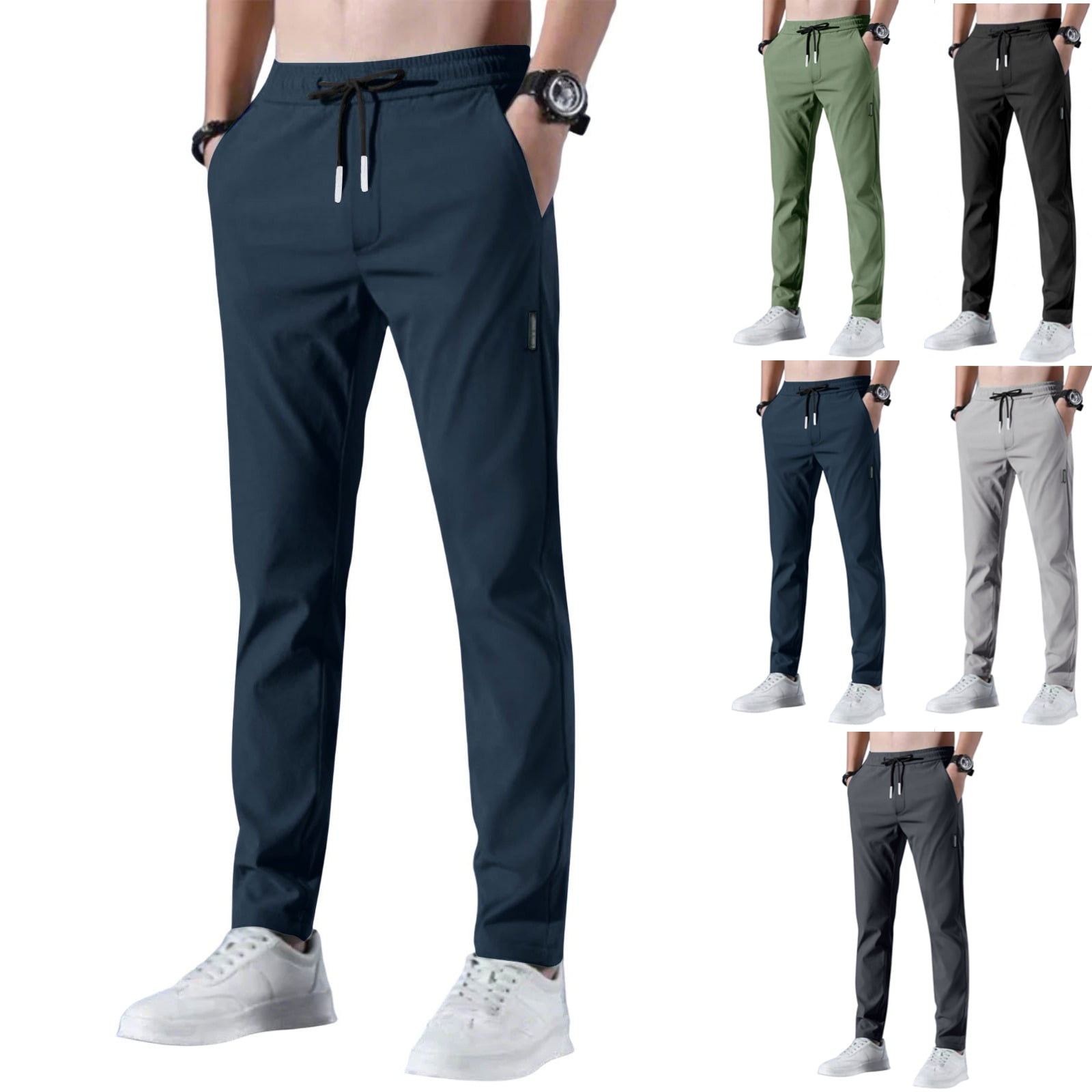 Zimjoy Men's Glide Pants Ultra Stretch Quick Dry Elastic Waist Pant ...