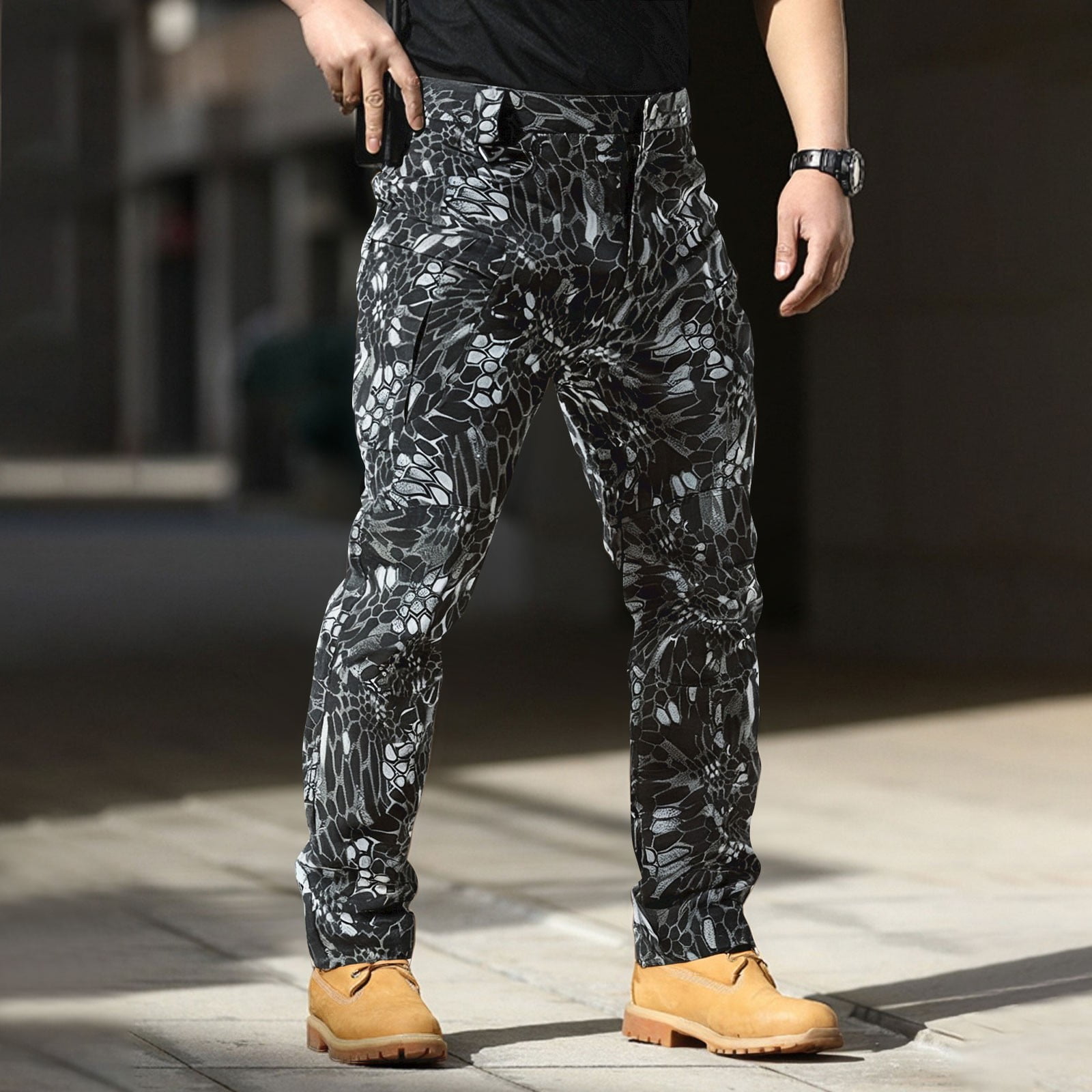 Zimjoy Men's Pants Army Water Repellent Rip Stop Cargo Pants ...