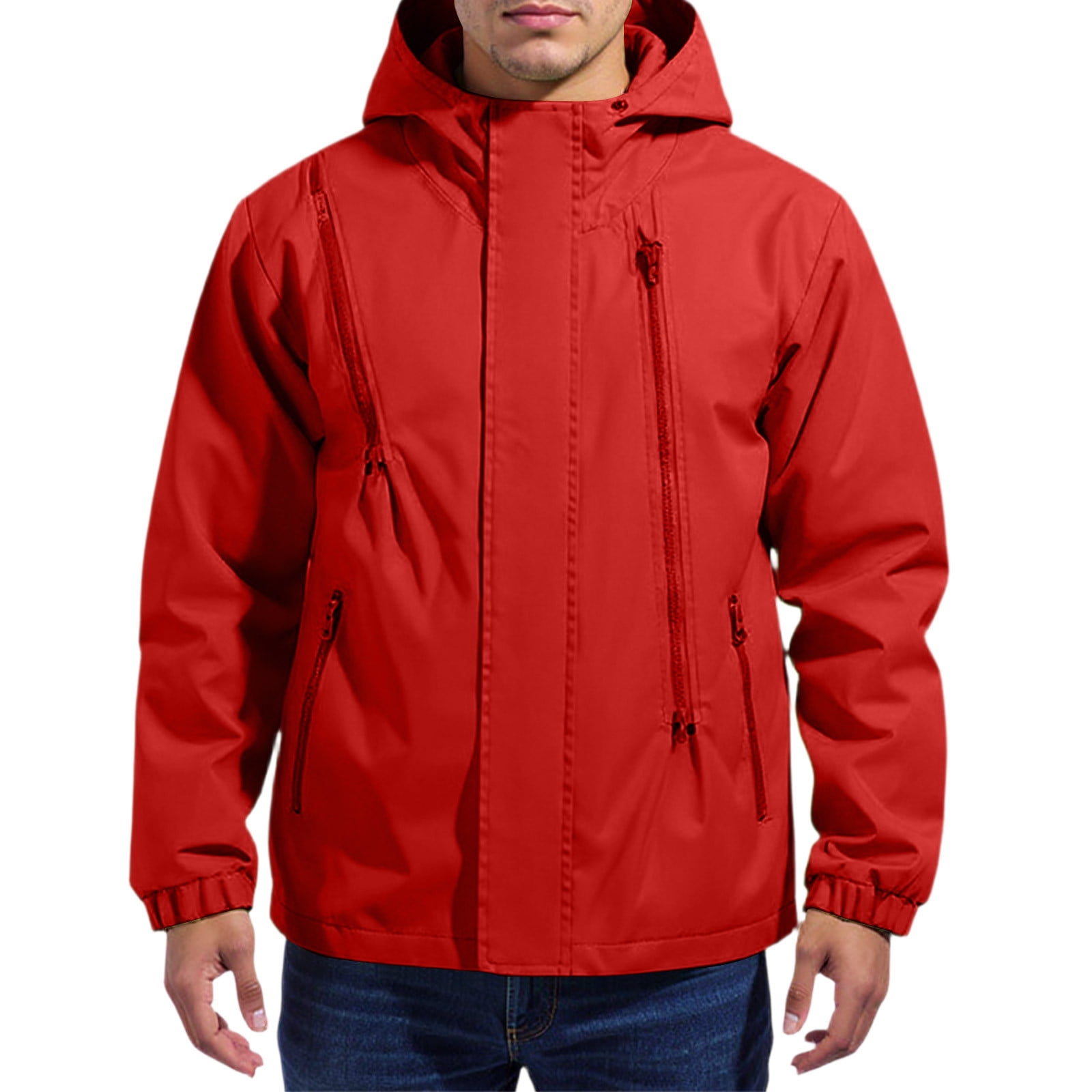 Zimjoy Men's Soft Shell Jacket Waterproof Lightweight Hooded ...