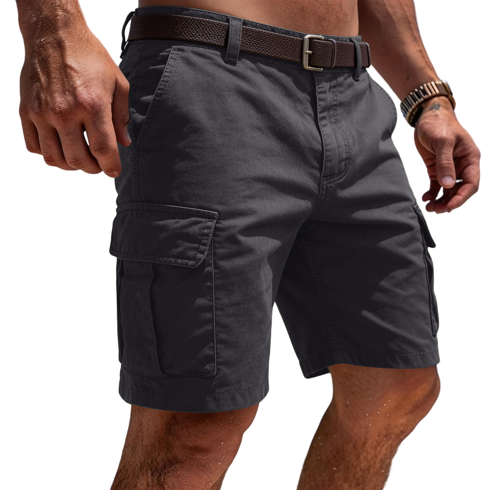 Zimjoy Men's Twill Cargo Short Lightweight Classic Fit 6" Inseam Shorts ...