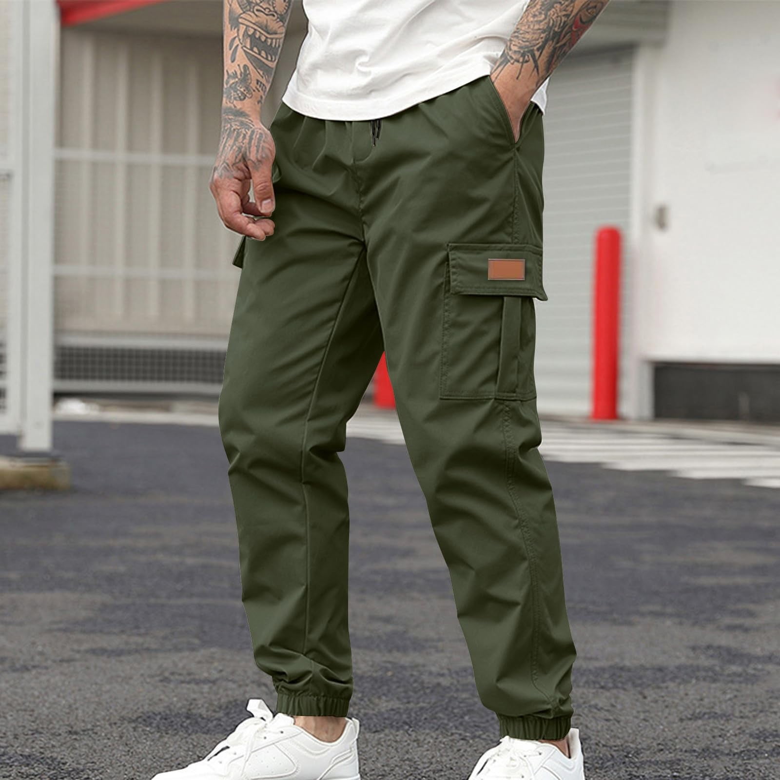 Zimjoy Mens Work Pants Big and Tall Casual Work Sweats Pants Baggy ...