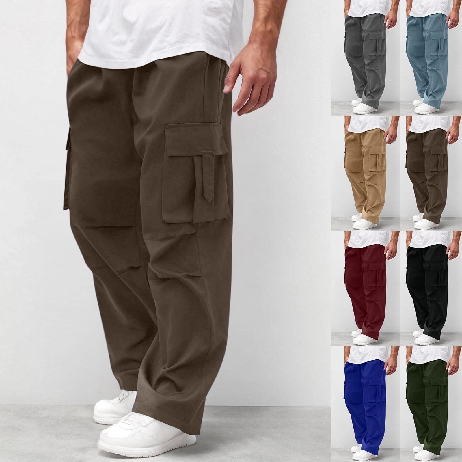 Zimjoy Pants for Men Big and Tall Drawstring Strech Men's Sweatpants ...