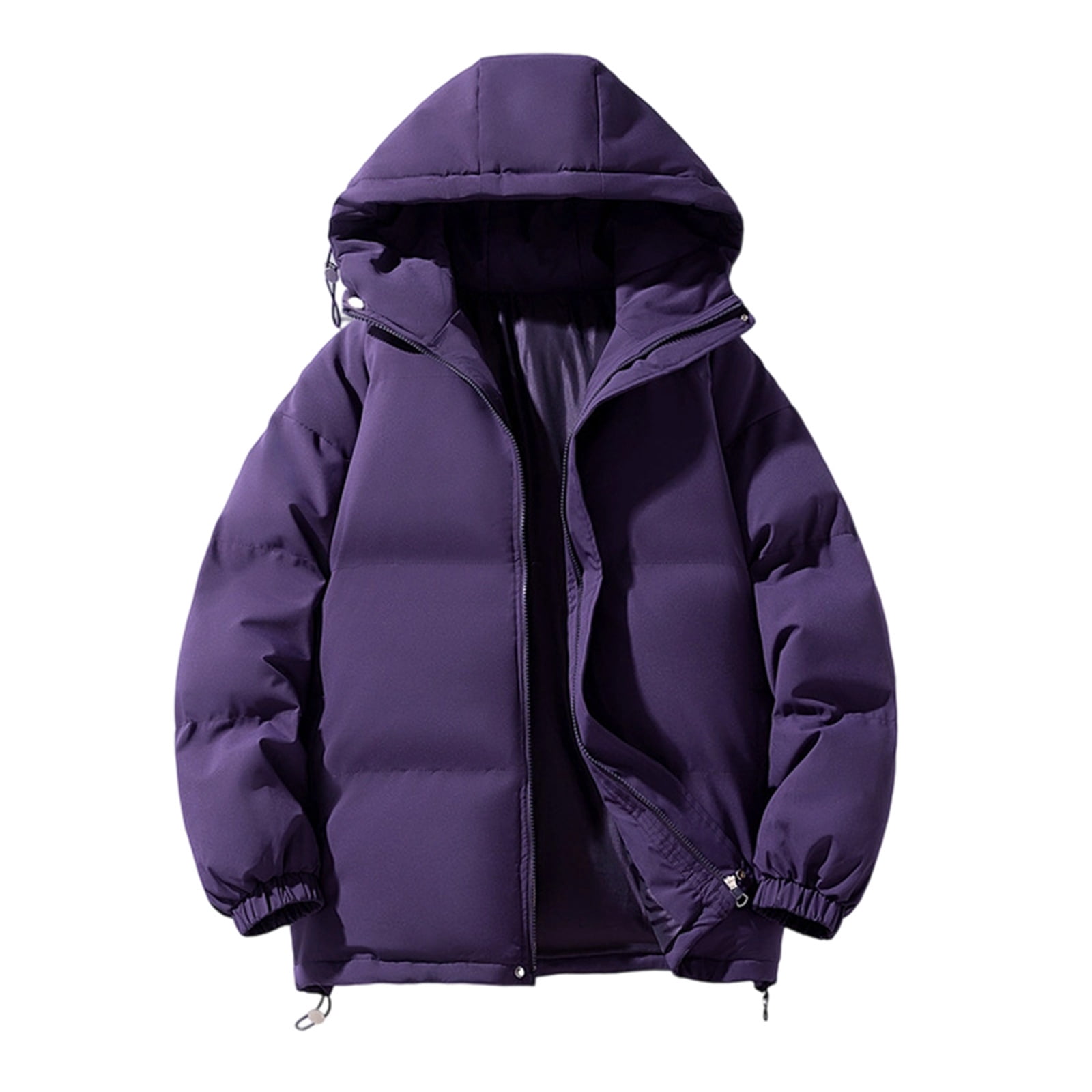 Zimjoy Purple Winter Jackets for Men Thick Thermal Puffer Jacket Men ...