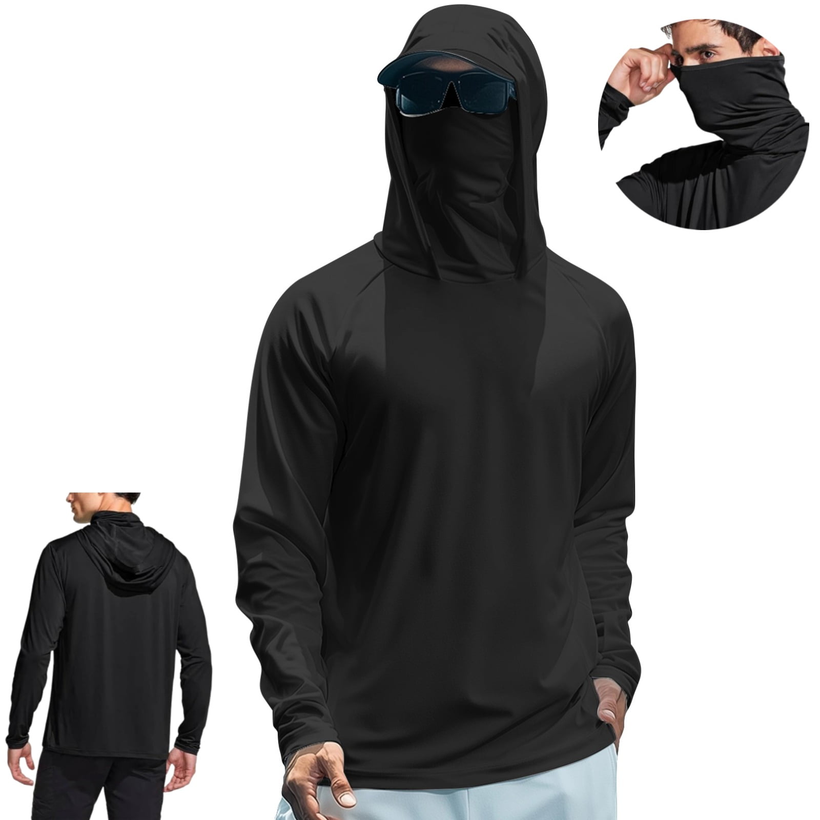 Zimjoy Sun Shirts for Men Sun Protection Hoodie UPF 50+ Fishing Shirt ...