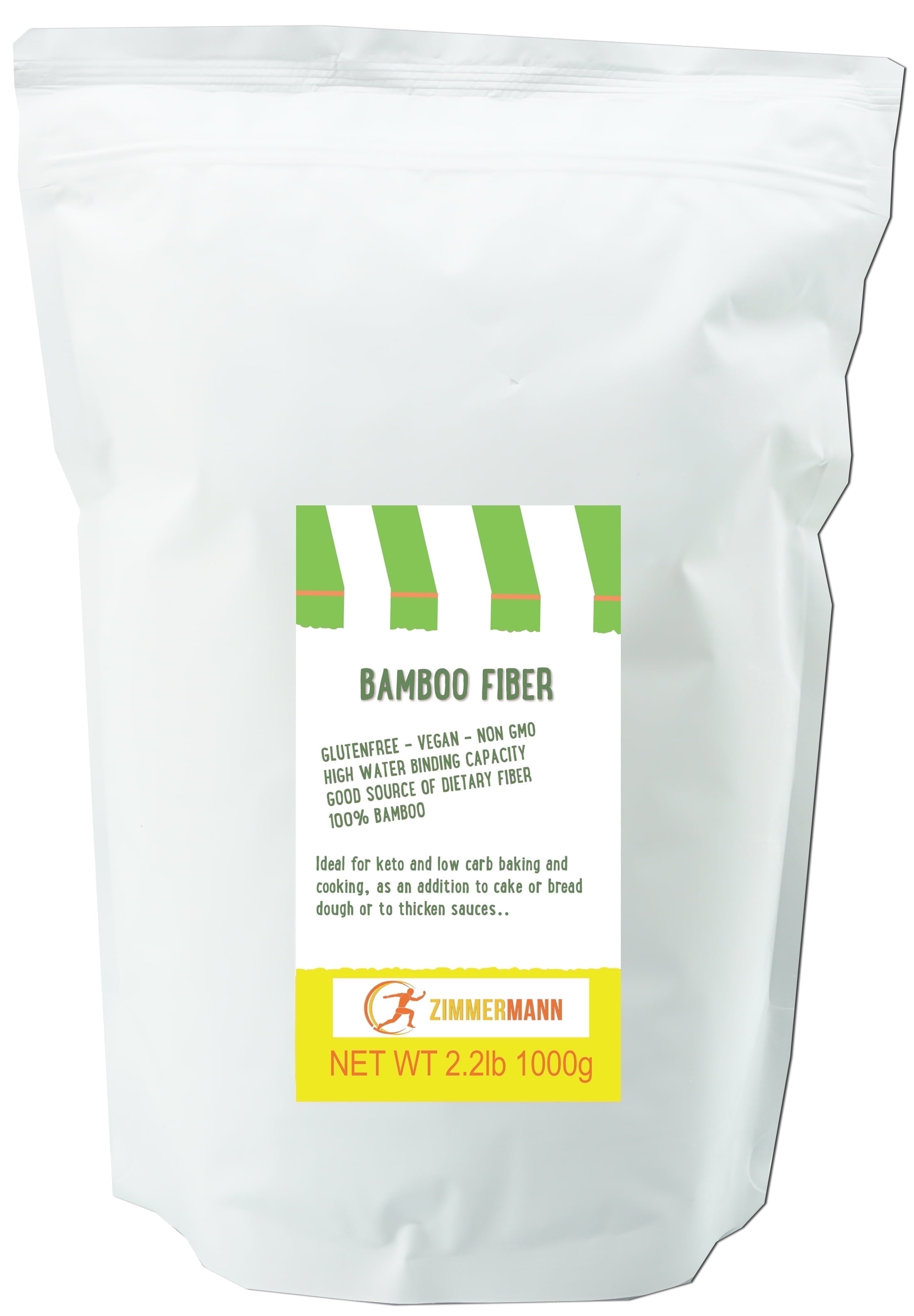 Zimmermann Bamboo Fiber Flour 2.2lb, Gluten Free, Non GMO, Keto, 100% ...