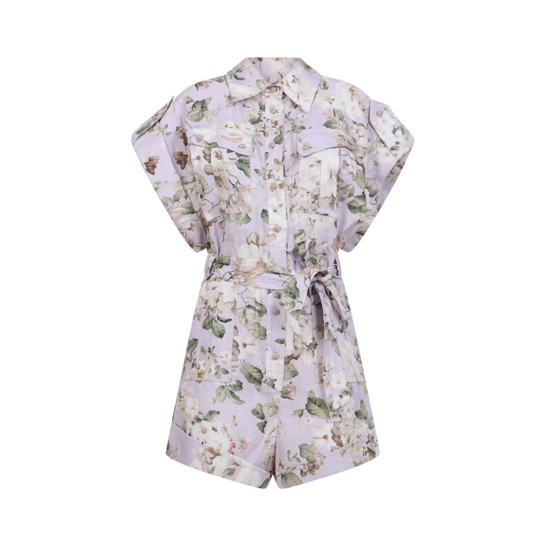 Zimmermann Women's Relaxed Fit Linen Dress With Floral Print Purple ...
