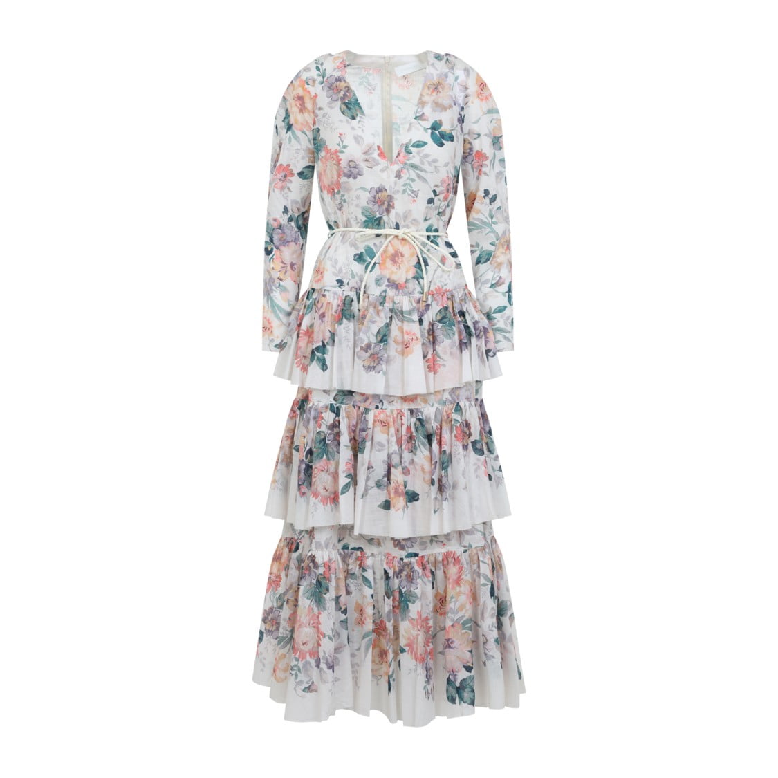 Zimmermann Tiered Floral Print Maxi Dress (Women's) - Walmart.com