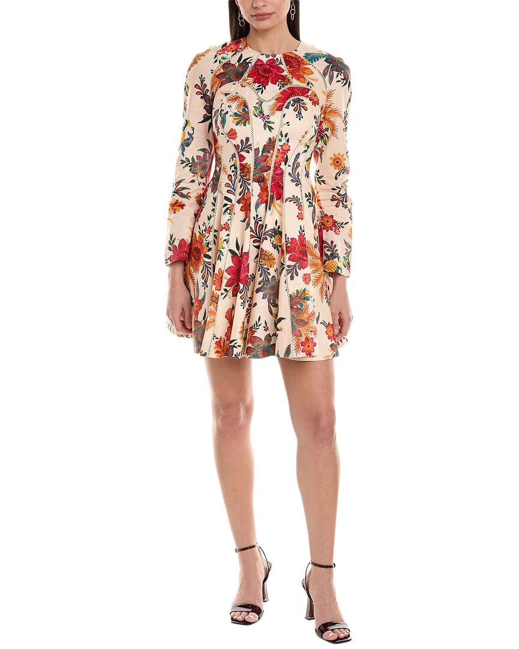 Zimmermann womens Ginger Fit & Flare Linen Mini Dress, 0, White ...