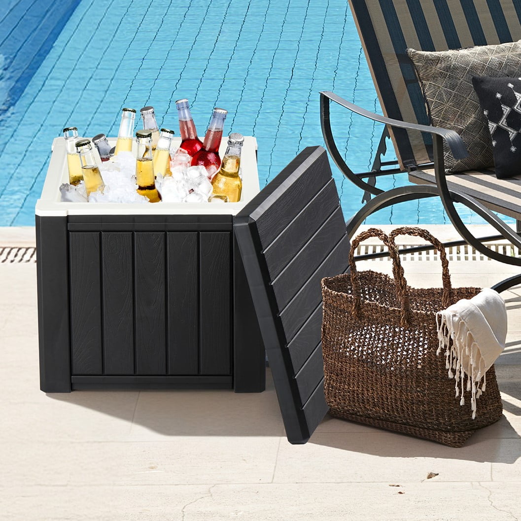 Zimtown 10 Gallon Gallon Cool Bar 2 in 1 Weather Resistant Side Table ...
