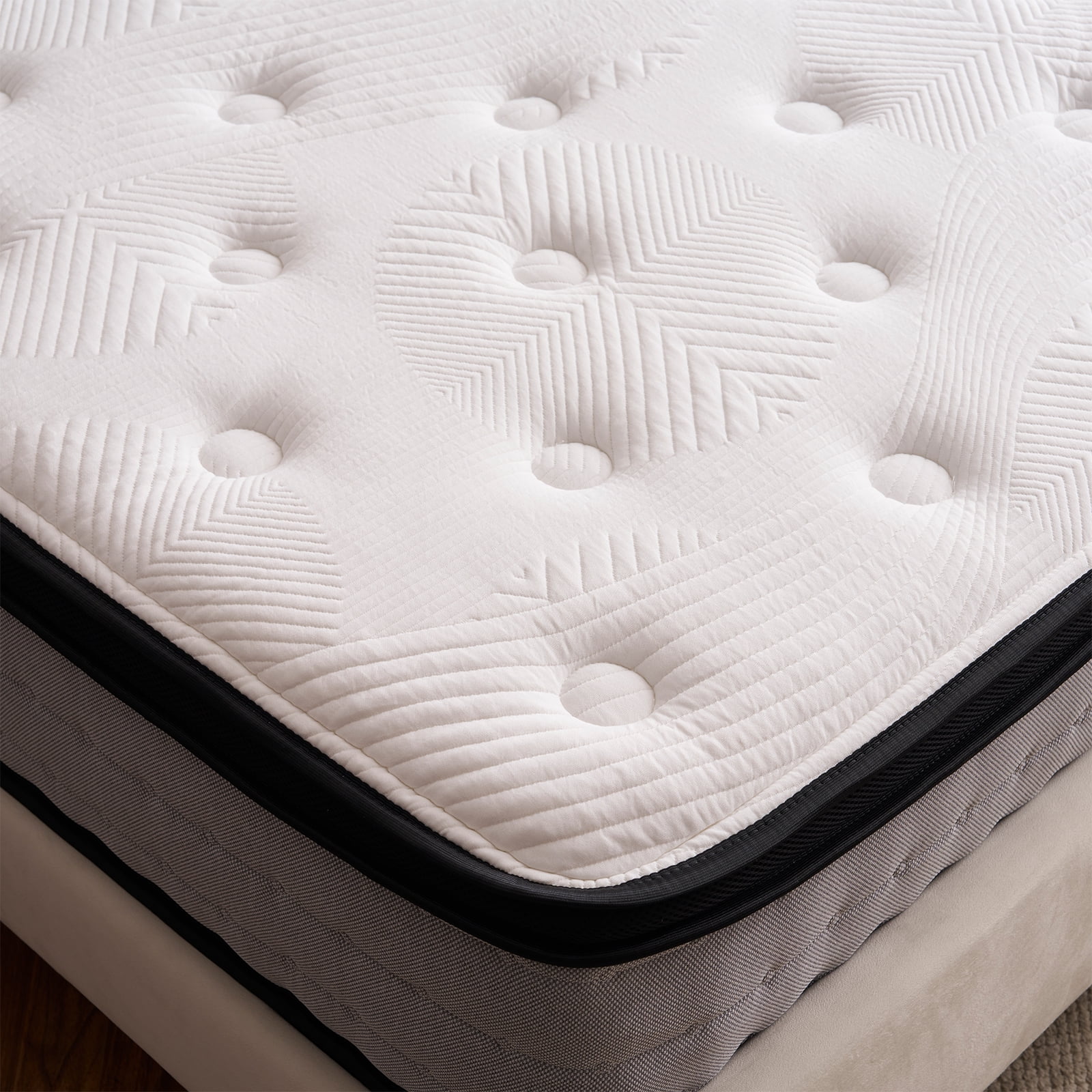 Zimtown 10" Queen Memory Foam Mattress, Hybrid Medium Firm Mattress in ...