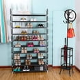 Zimtown 10-Tier Vertical Shoe Rack, 50-Pairs Storage Organizer, Black ...