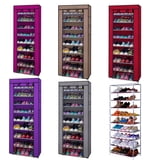 Ubesgoo 10 Tiers Shoe Rack with Dustproof Cover, Durable Steel and Non ...