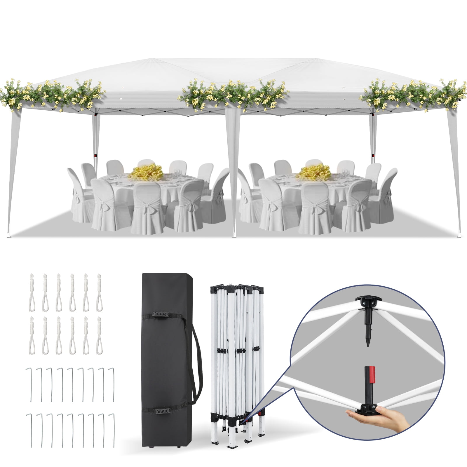 Zimtown 10'x 20' Pop Up Party Tent One Push Setup Gazebo Outdoor Sun ...