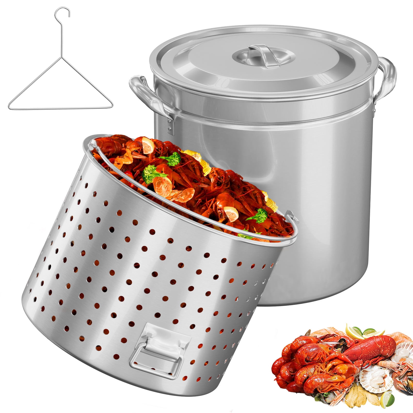 Zimtown 102qt Fryer Pot Turkey Pot Boil Pot Kit Stainless Steels ...