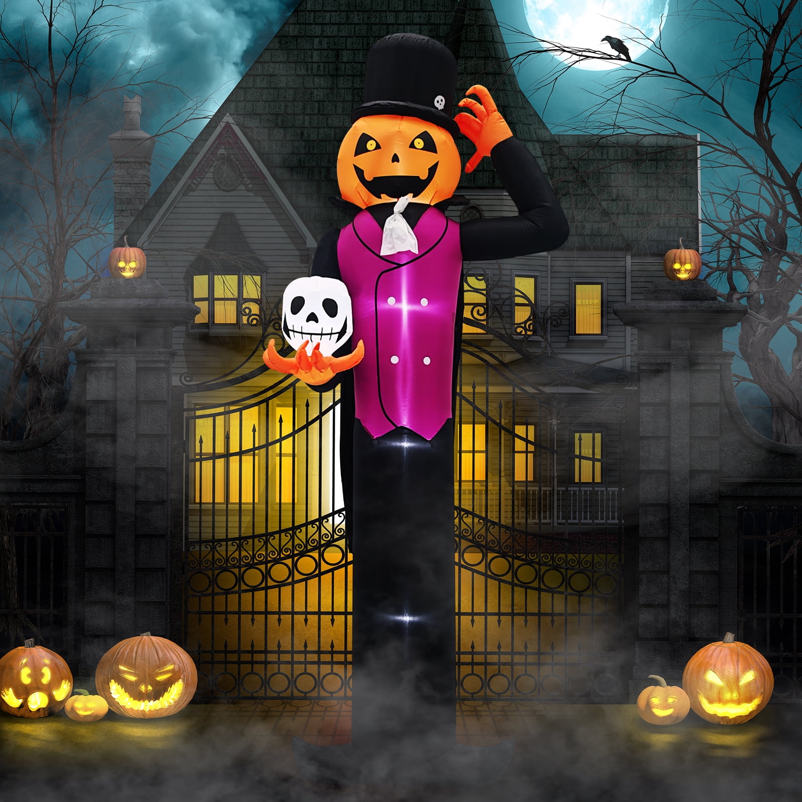 Zimtown 12 FT Halloween Inflatables Pumpkin Man Outdoor Halloween ...