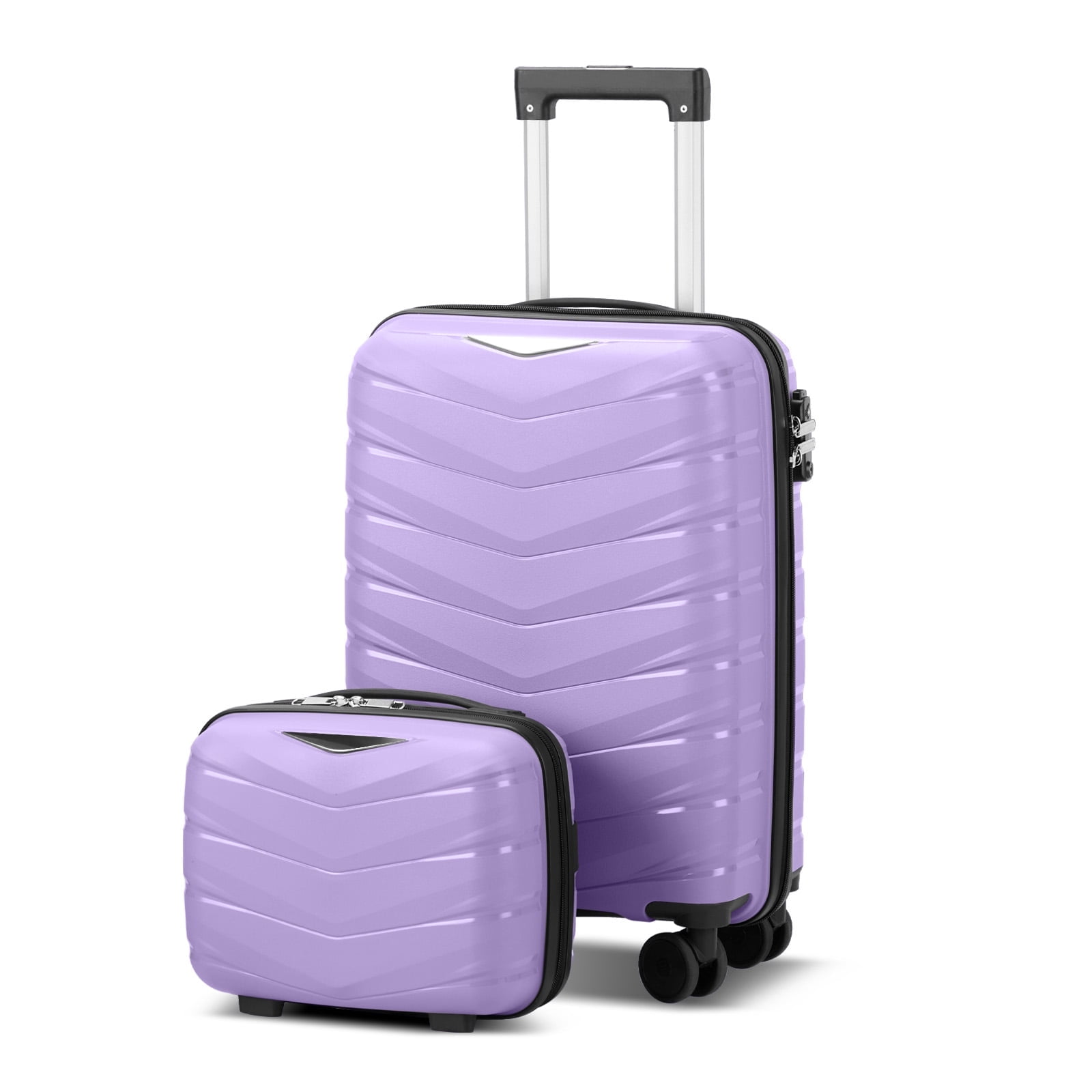 Zimtown 2 Piece Carry-on Luggage Set, PP Hard Shell Suitcase 14" 20 ...