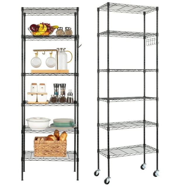 "Zimtown 21.65""W x 11.81""D x 65""H Adjustable 6-Tier Steel Storage ...