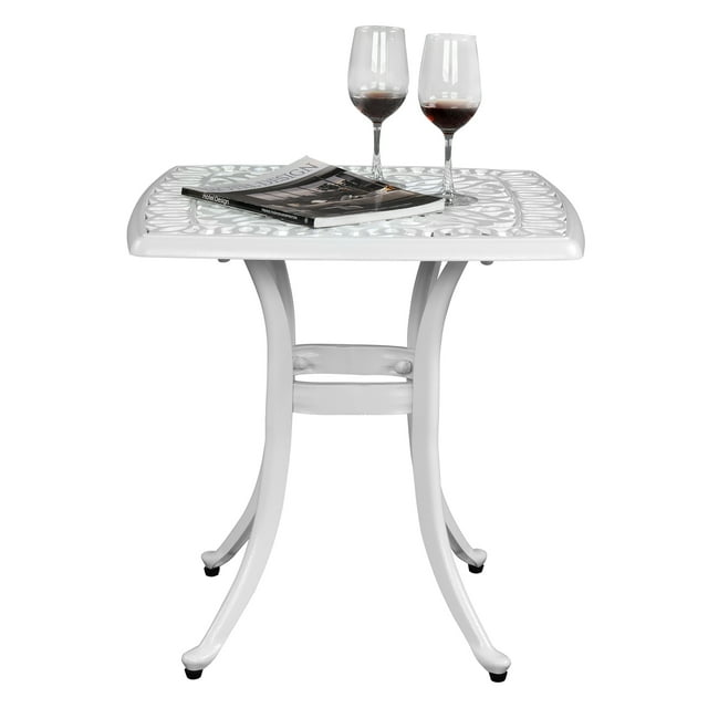 Zimtown 21 in Aluminum Side Table, Durable Bistro Table for Breakfasts ...