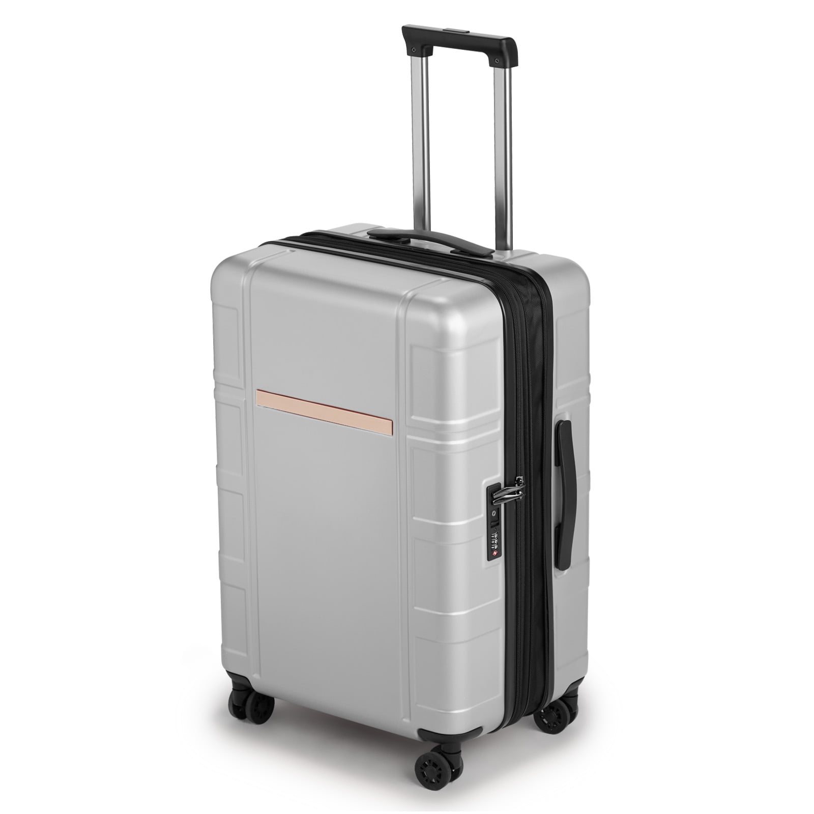 Zimtown 24" Checked Luggage, Expandble Hardside Suitcase with Spinner ...