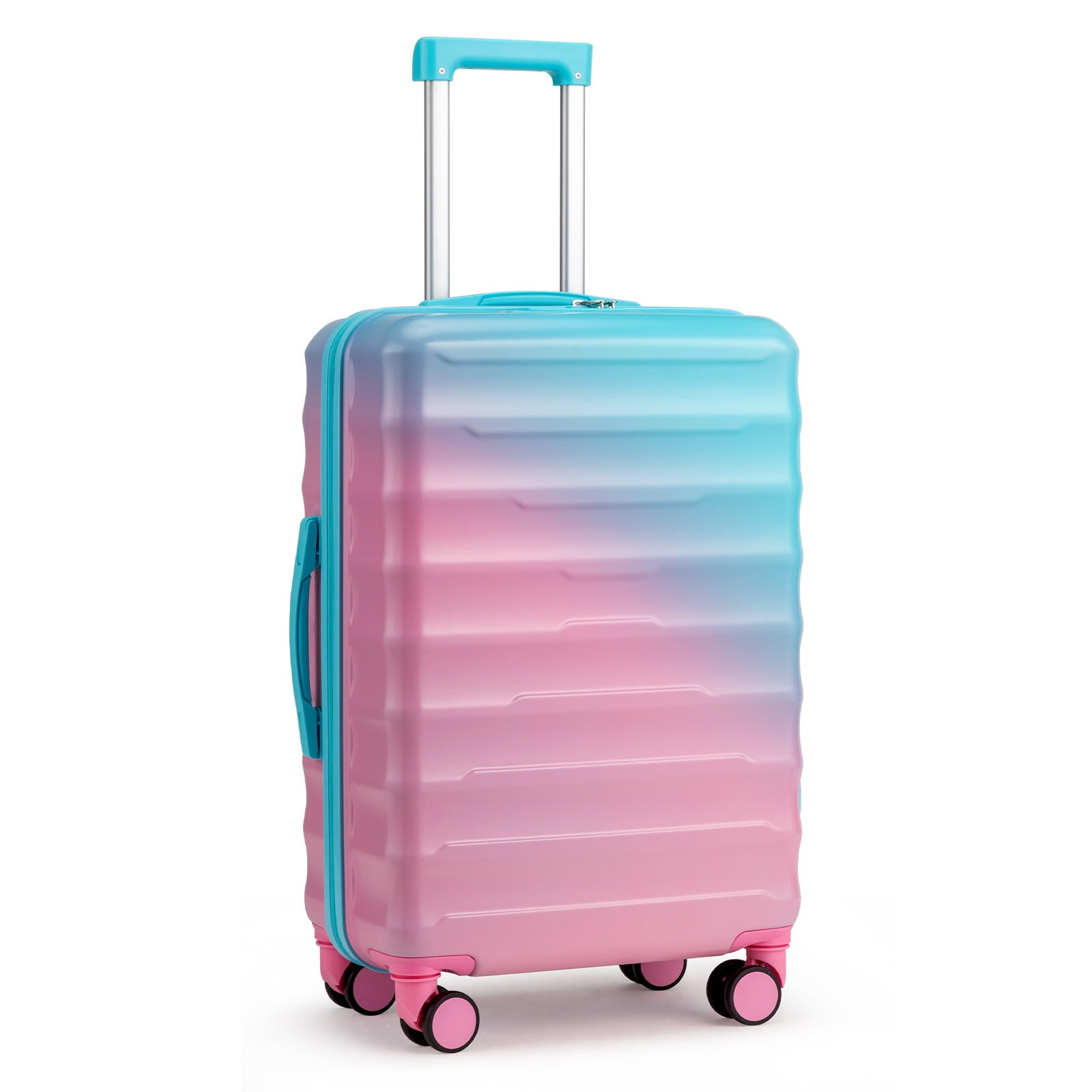 Zimtown 24" Luggage with Hardside Spinner Wheels, Checked-Medium TSA ...