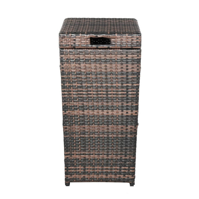 Zimtown Outdoor Trash Can 30 Gal Wicker Garbage Can, Patio Wicker ...