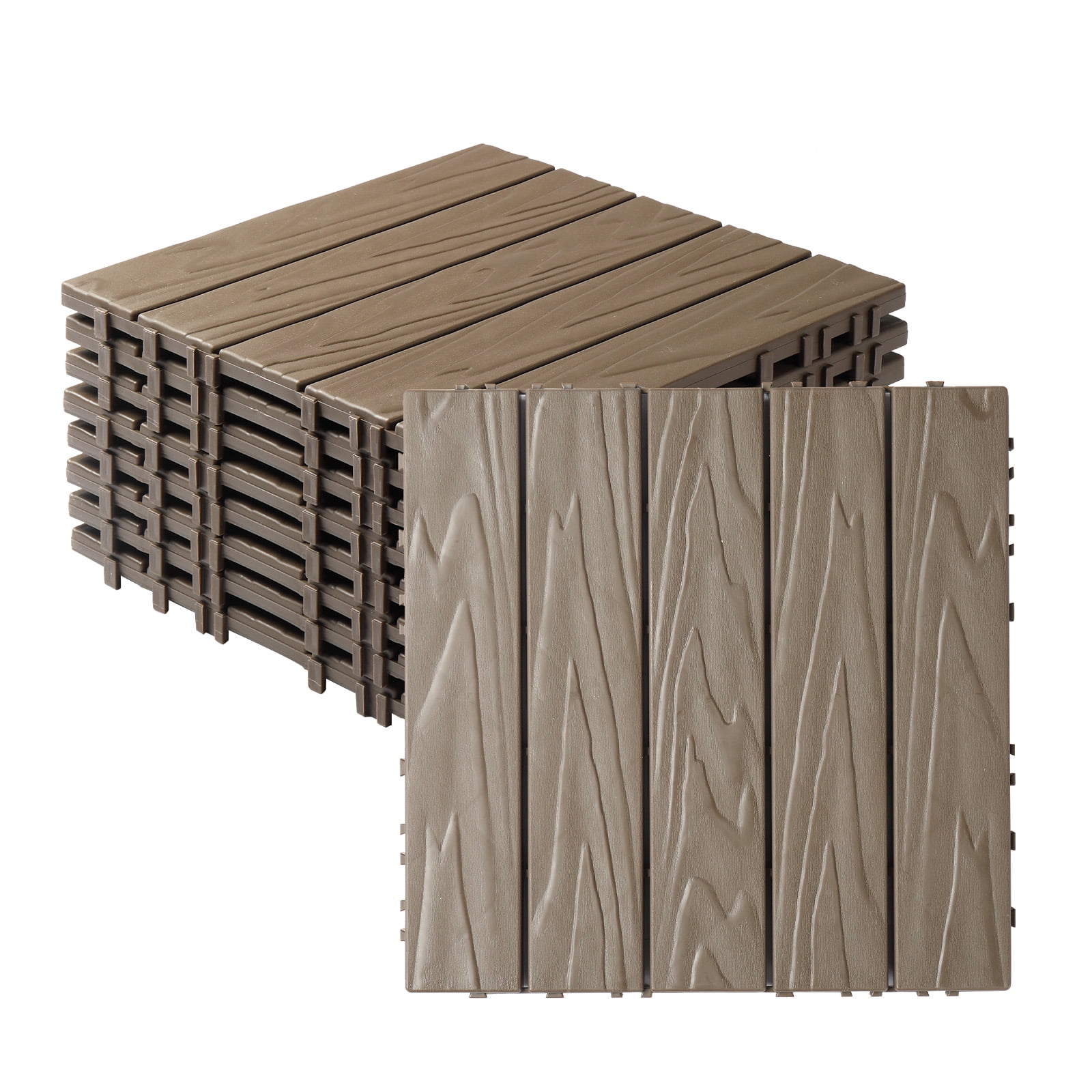 Zimtown 27-Pack Interlocking Deck Tiles,11.8"x11.8" Waterproof Outdoor ...