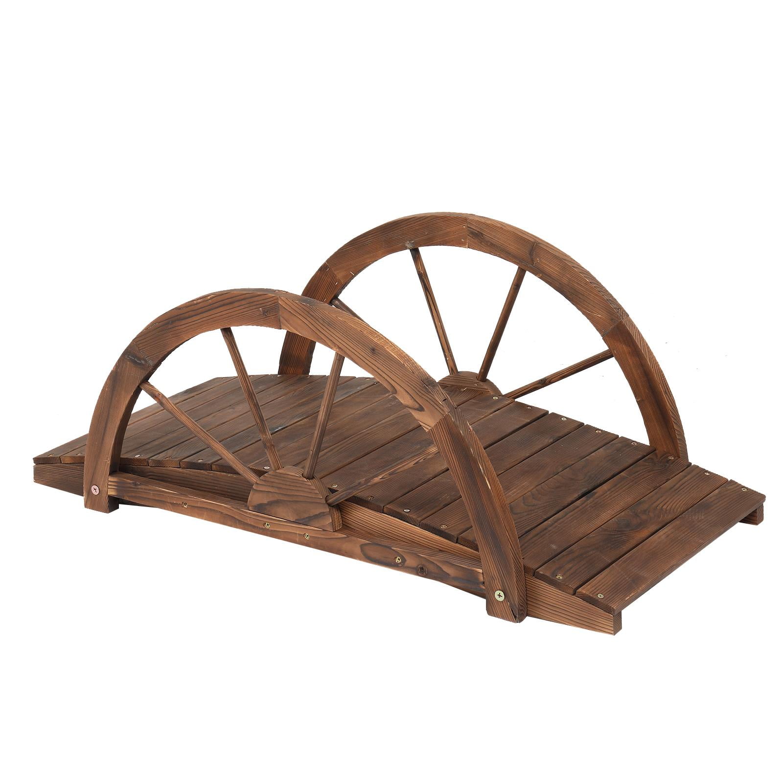 Zimtown 3.3ft Garden Bridge Arch Landscape Bridge Patio Wooden Bridge ...